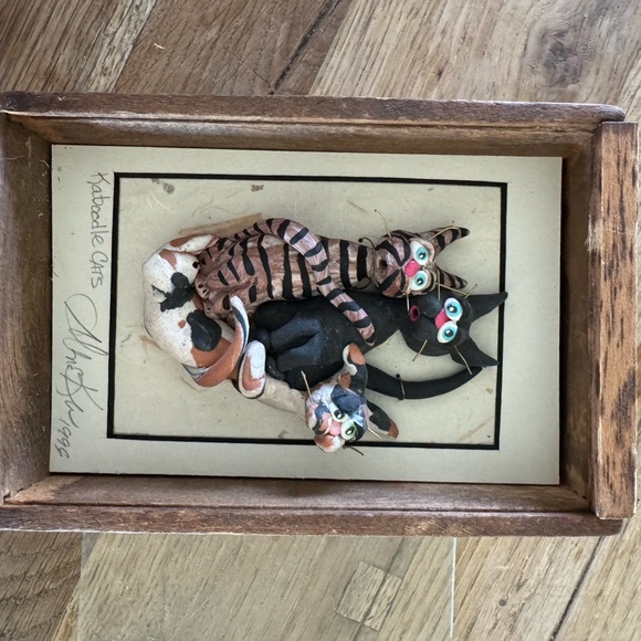 Art | Whimsical Cat Shadow Box Art | Poshmark